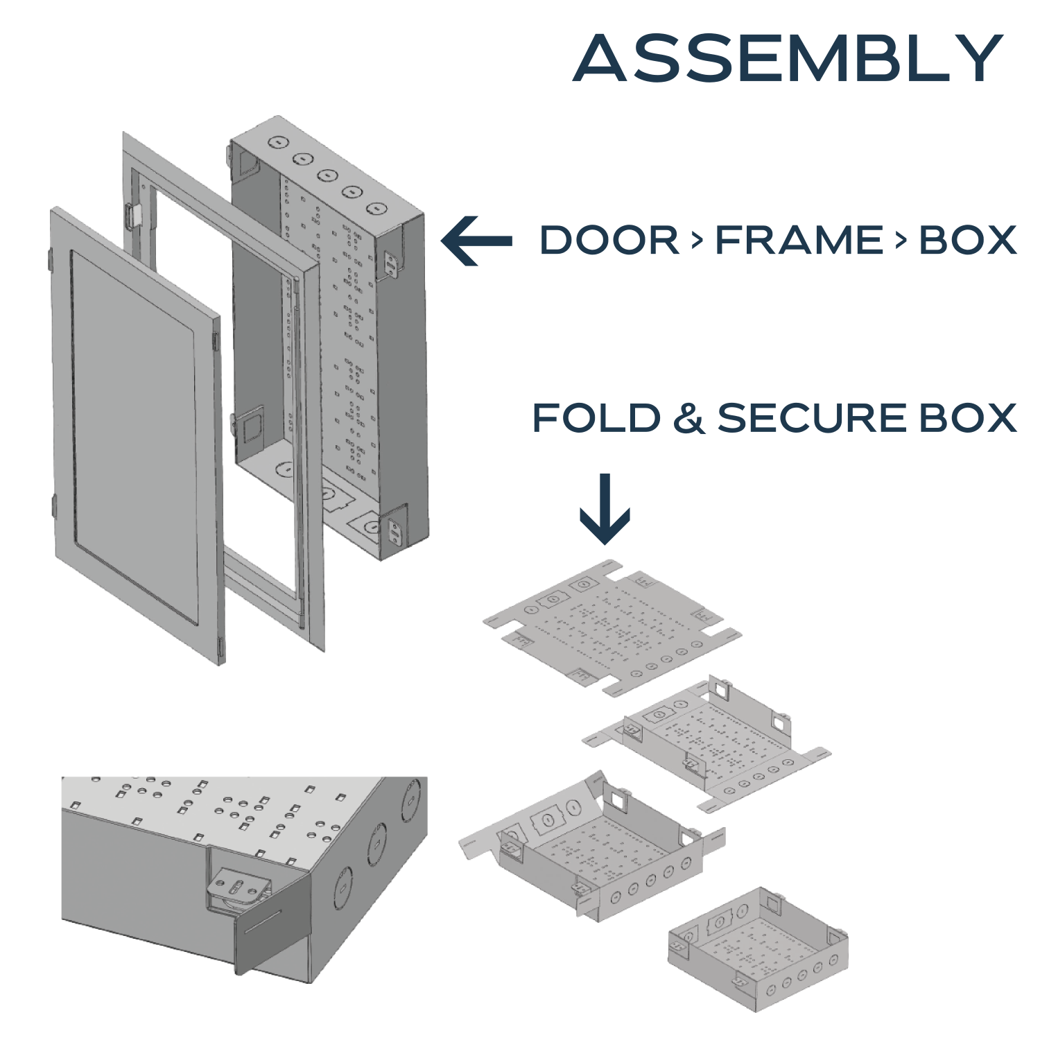 14304F-MMH Folding Wiring Cabinet | Benner-Nawman